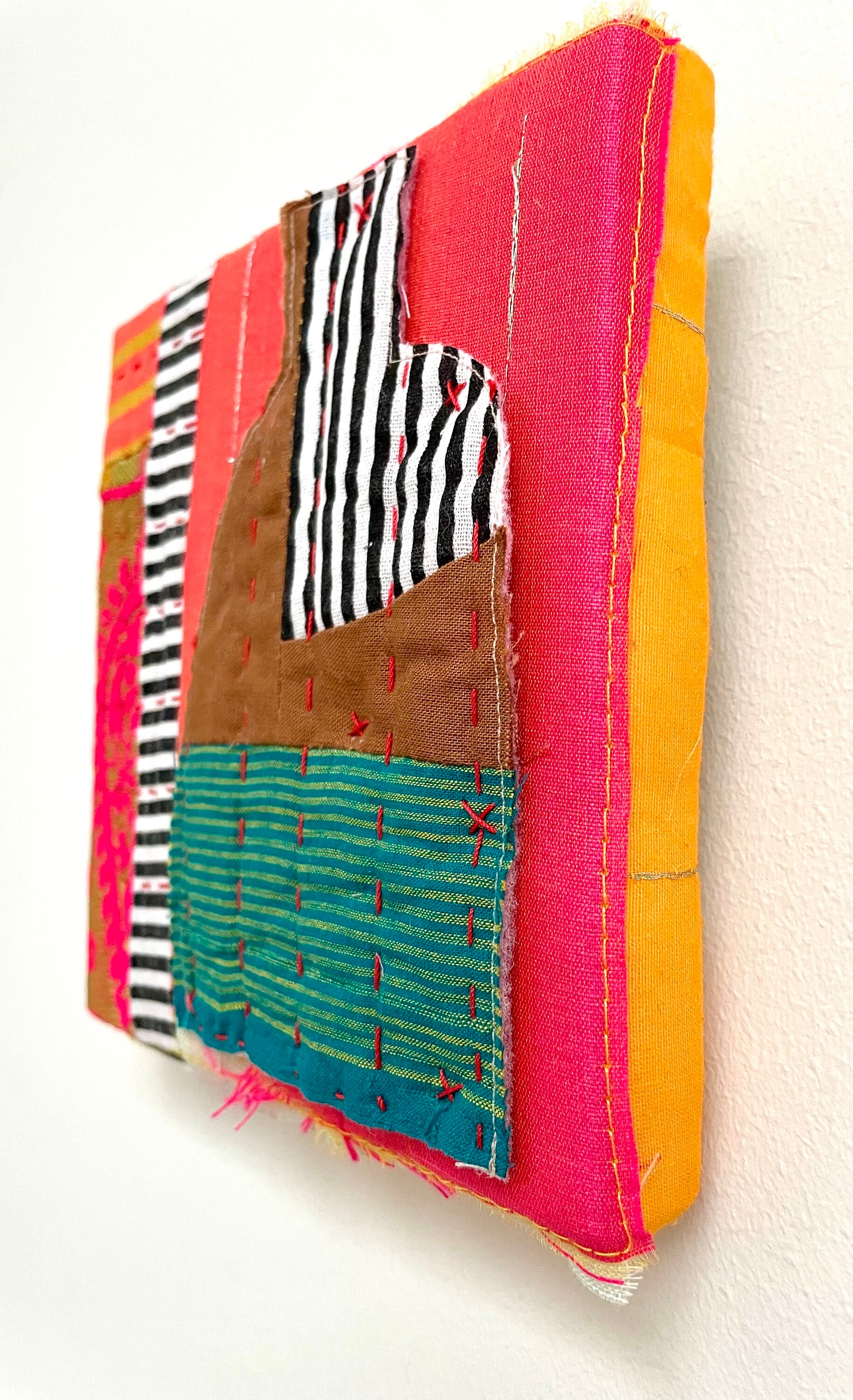 Vibrant Textile Art / Patchwork and Appliqué Handmade Framed Work ...