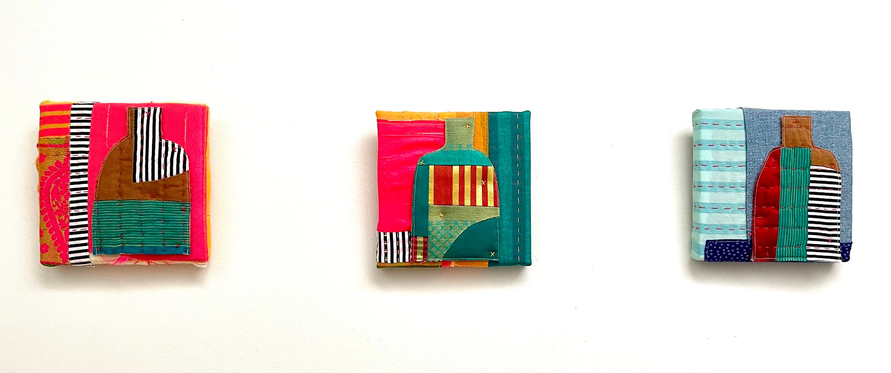 Vibrant Textile Art / Patchwork and Appliqué Handmade Framed Work ...