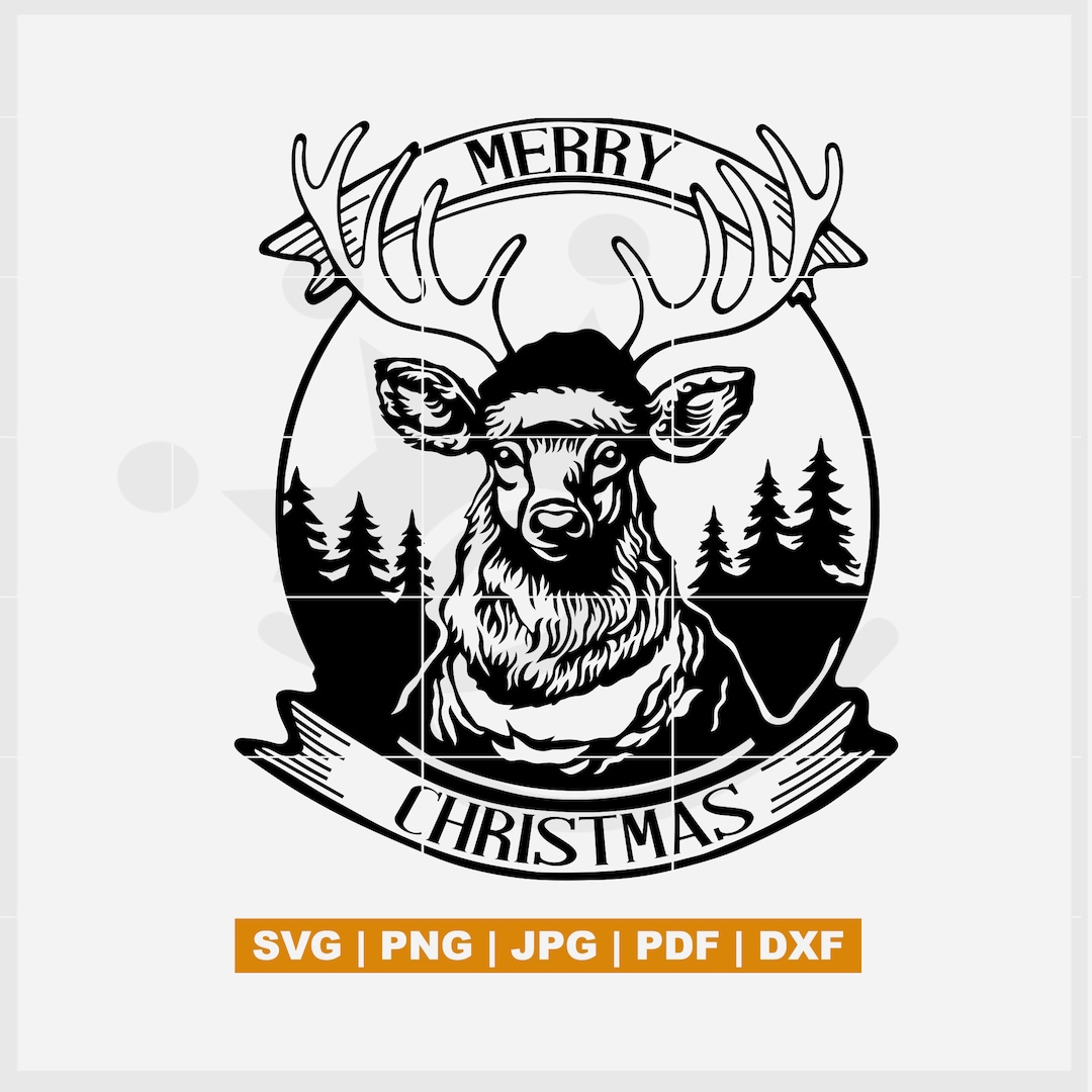 Deer Christmas Sign SVG, Deer Cut File, Deer Laser Cut File, Deer ...