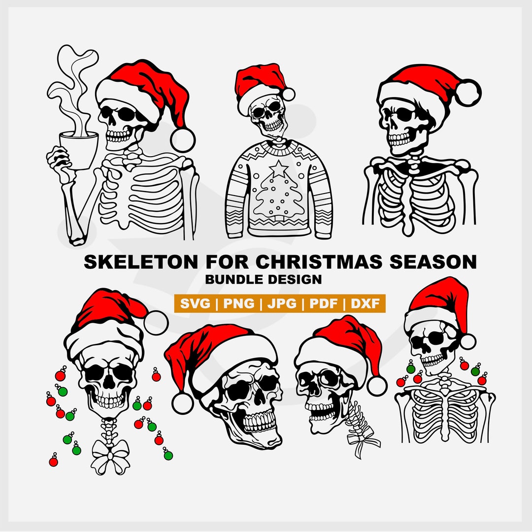 Skeleton Christmas Bundle SVG Skull Bundle SVG Skeleton and Skull Cut ...