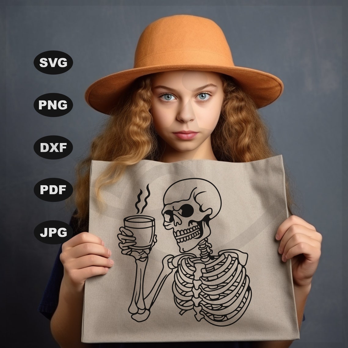 Skeleton SVG, Skeleton Drinking Coffee Svg, Skeleton in Side View Svg ...