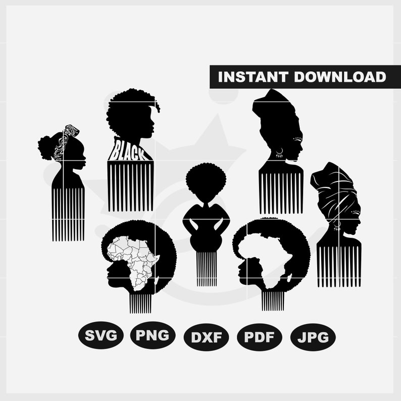 Afro Pick SVG Afro Pick 7 in Original Bundle Design Perfect - Etsy