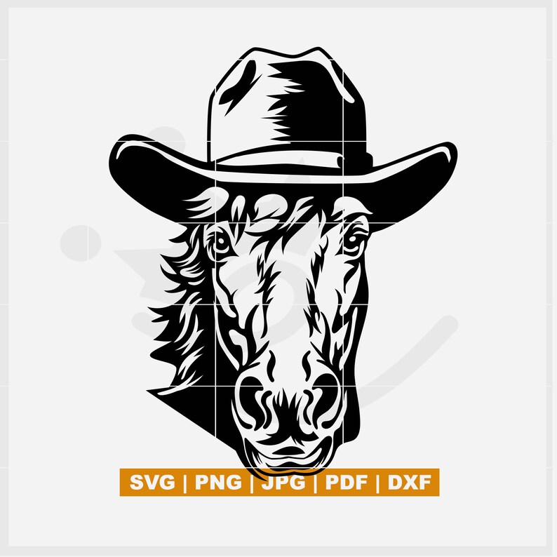 Horse Svg, 5 in 1 Bundle Design, Horse Wearing Cowboy Hat Svg, Horse ...