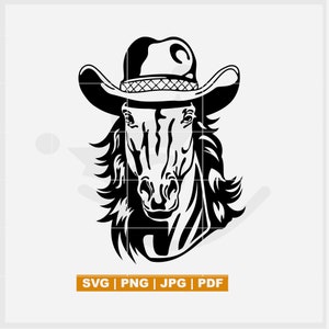 Horse With Cowboy Hat Svg, Horse Svg, Cowboy Horse Svg, Horse Digital ...
