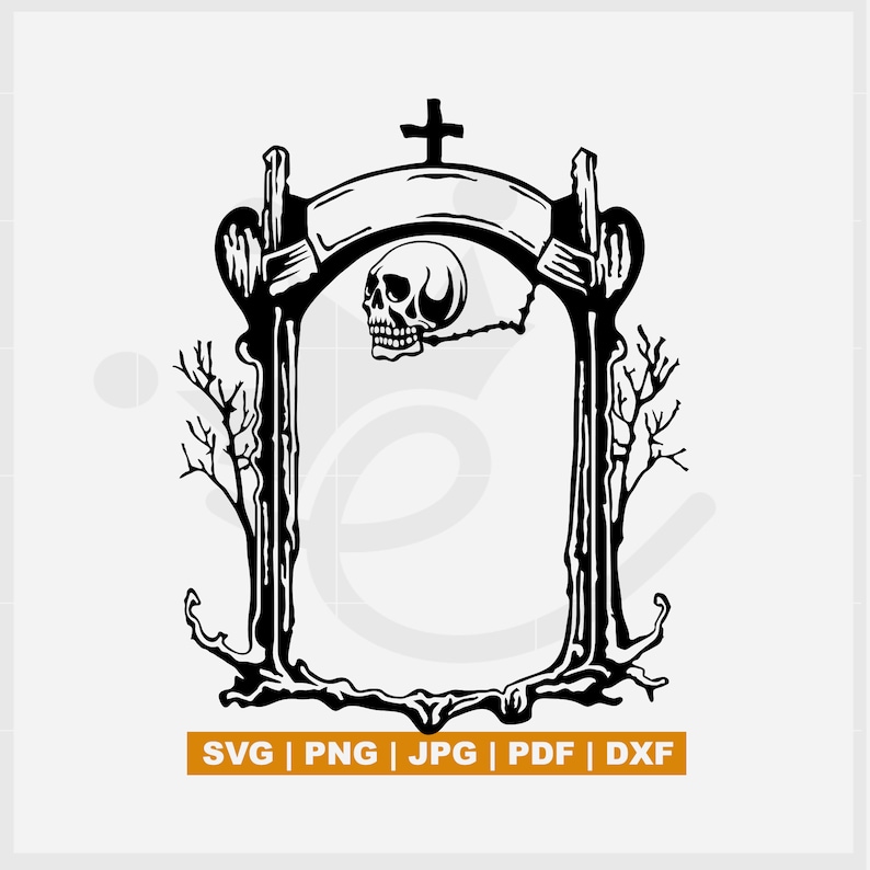 Skull Frame SVG, Skull Svg, Banner With Skull Svg, Skull Head Svg ...