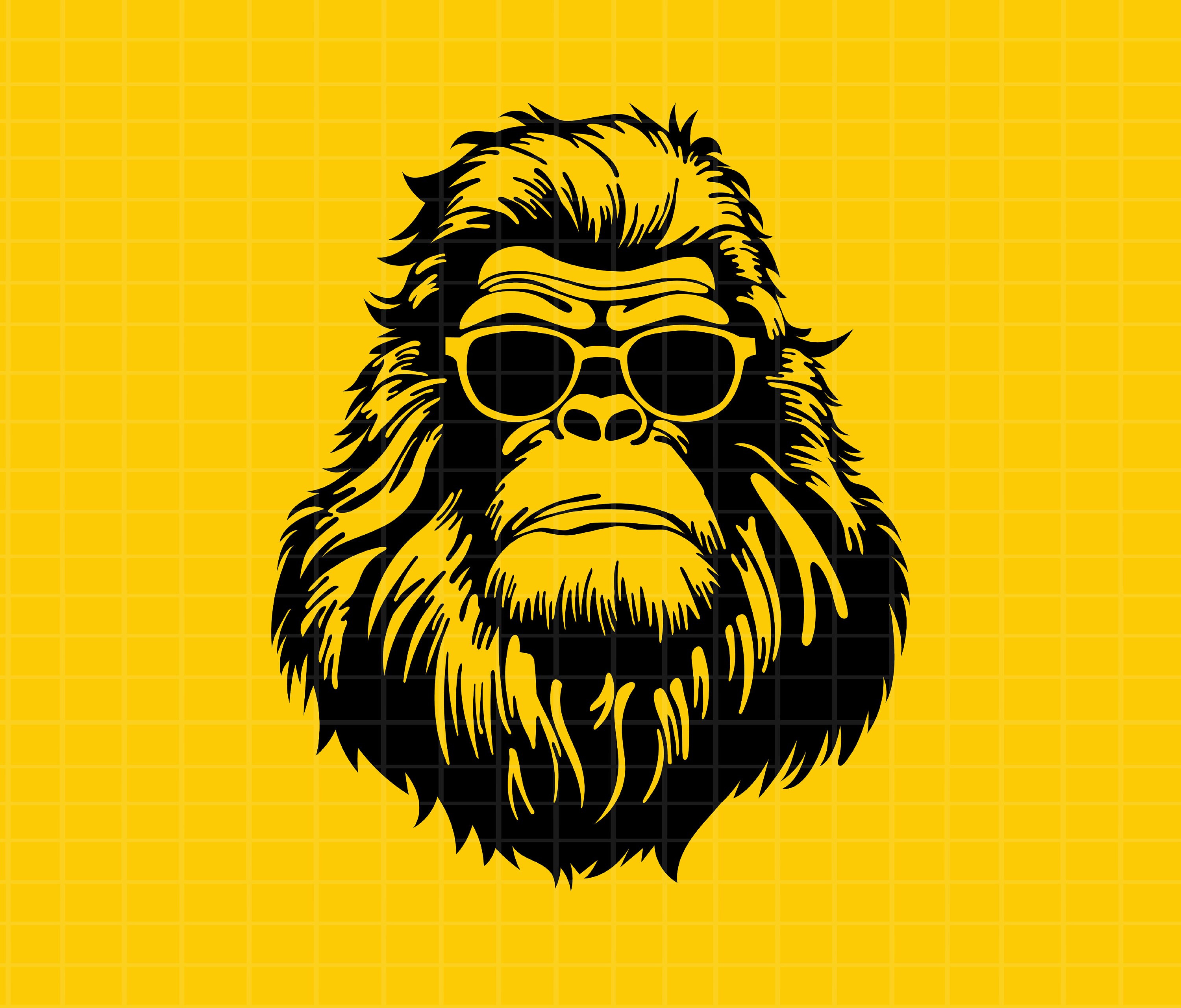 Big Foot SVG Big Foot With Shades Svg Gorilla Svg Hairy Man - Etsy