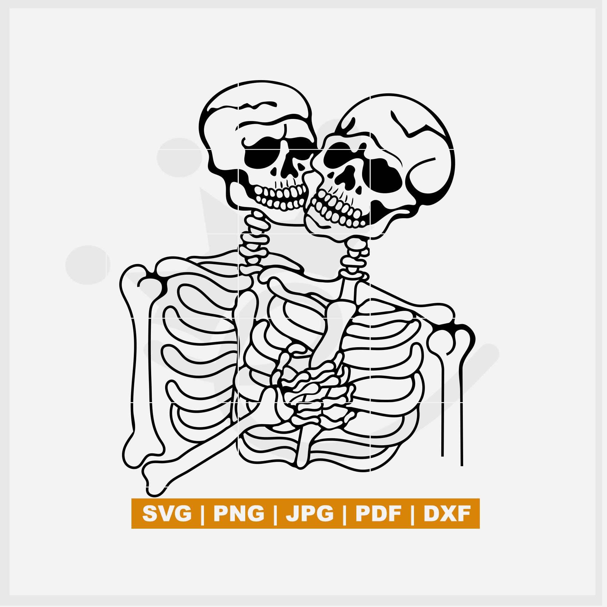Skull Lovers Svg | Skeleton Couple SVG | Skeleton Hugging SVG ...