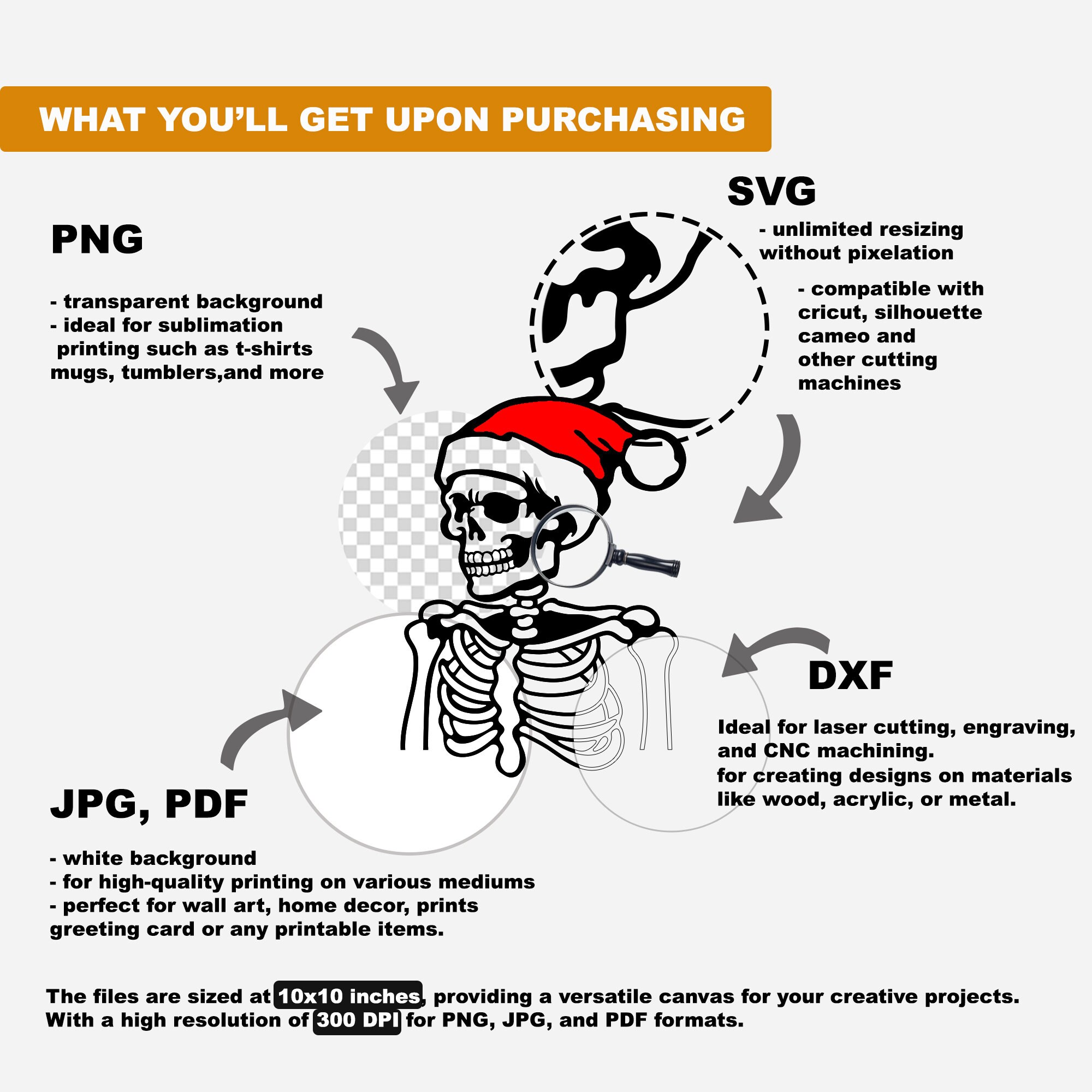 Skeleton SVG, Skeleton With Christmas Hat Svg, Skeleton for Holiday ...