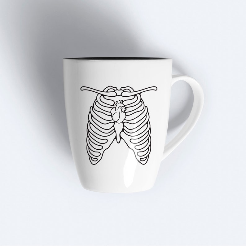 Ribcage Svg, Ribcage With Heart Svg, Skeleton Svg, Ribcage Cricut Cut ...