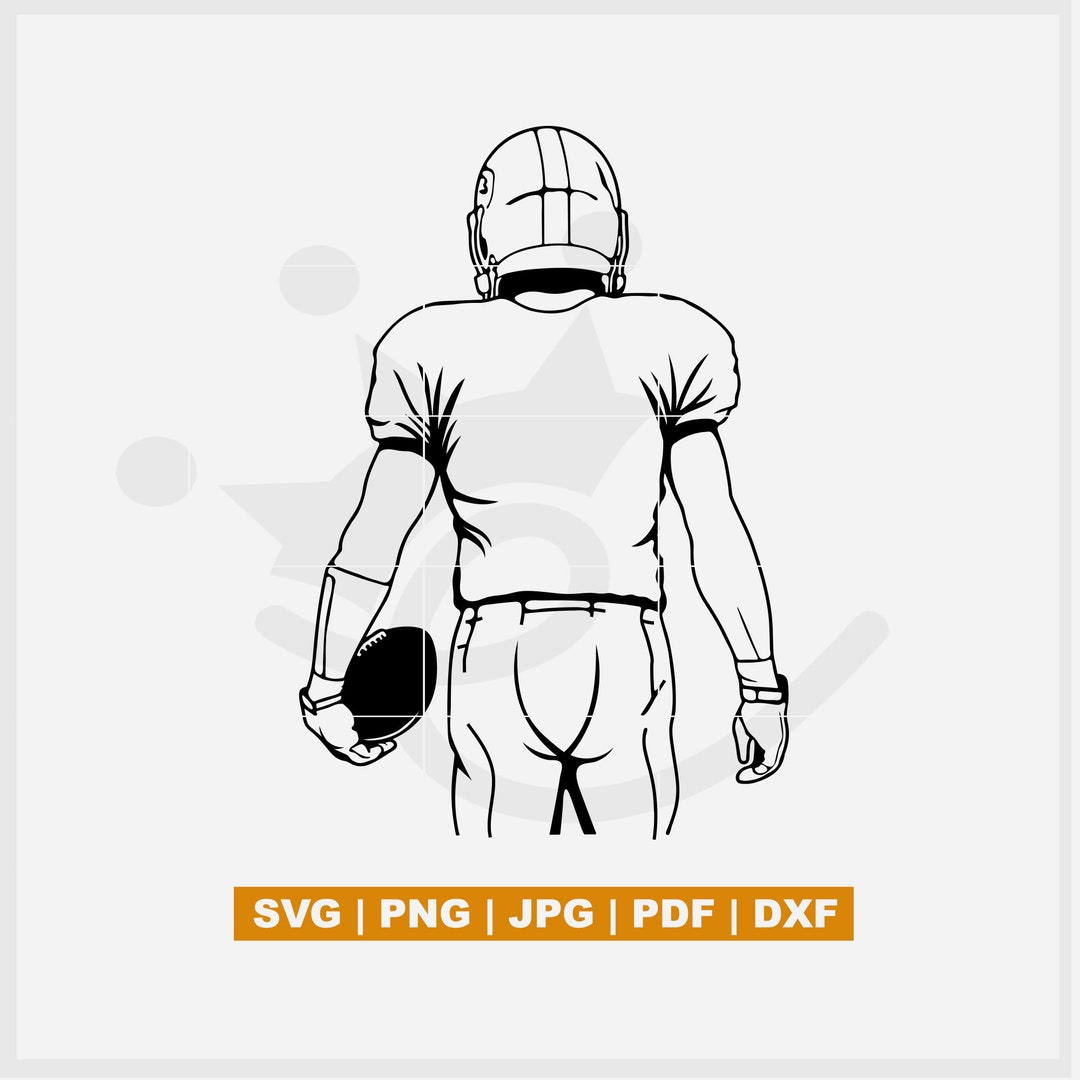 Football Player on His Back in SVG Includes Png, Pdf, Dxf Pdf Cricut ...