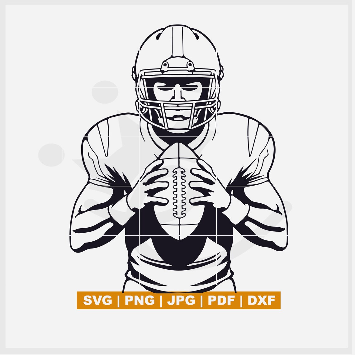 Football Player SVG, College Football Svg, Football Svg - Black and ...