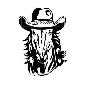 Horse With Cowboy Hat Svg, Horse Svg, Cowboy Horse Svg, Horse Digital ...