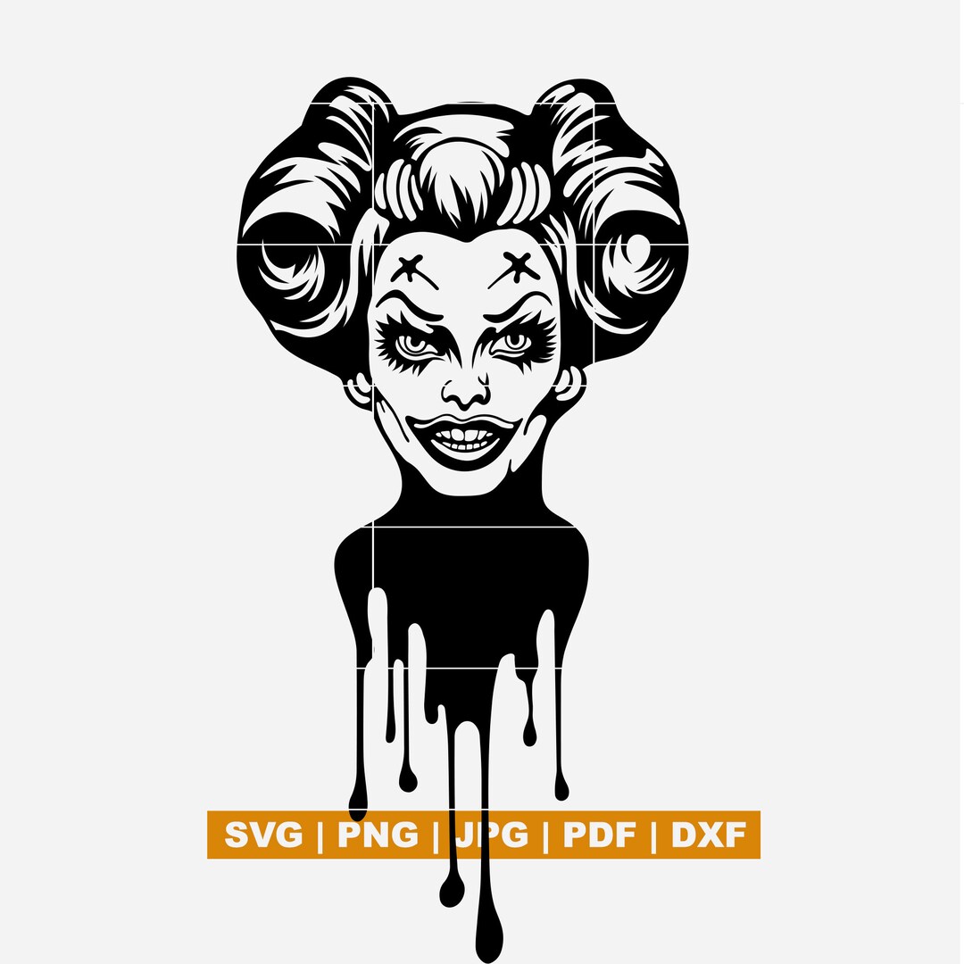 Clown Girl for Halloween SVG, Woman Clown Drip Svg, Spooky Babe Svg ...