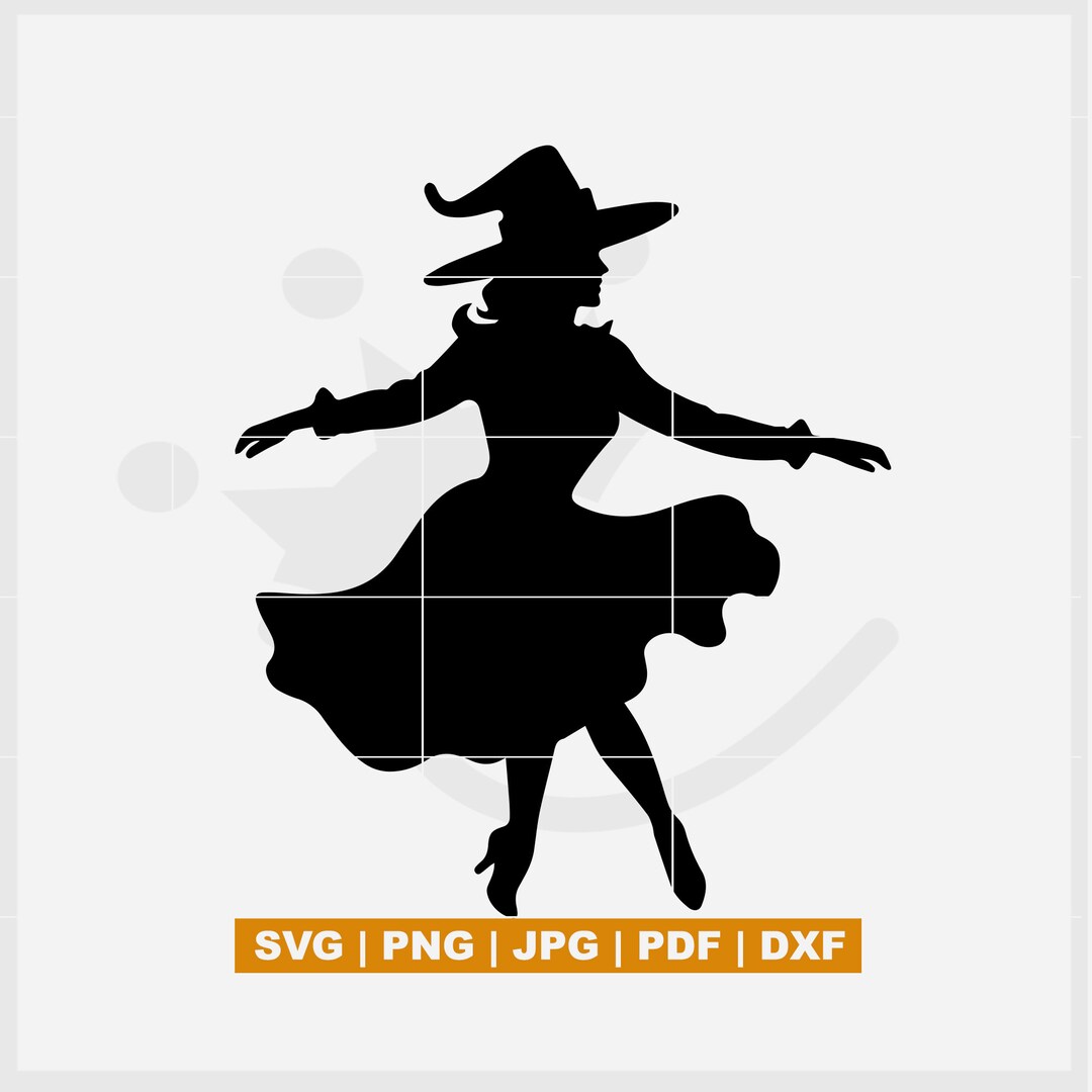 Dancing Witch Svg, Happy Witch Svg, Witch Silhouette Svg, Dancing Girl ...