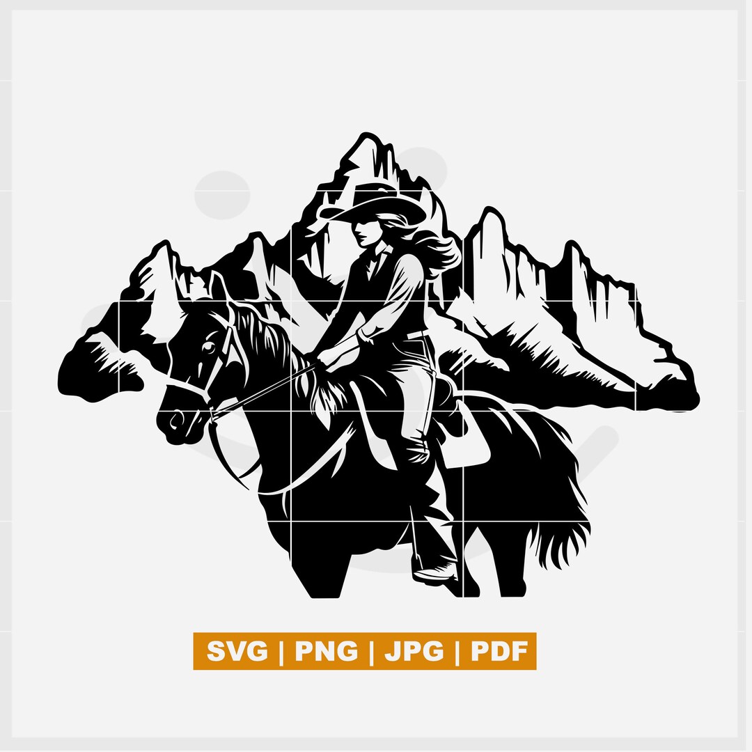Cowgirl SVG, Horse & Mountain Svg, Cowgirl Teen Svg, Western Girl Svg ...
