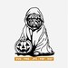 Halloween Pug Svg, Pug as Ghost Blanket Svg, Scary Pug Png With Jpg ...
