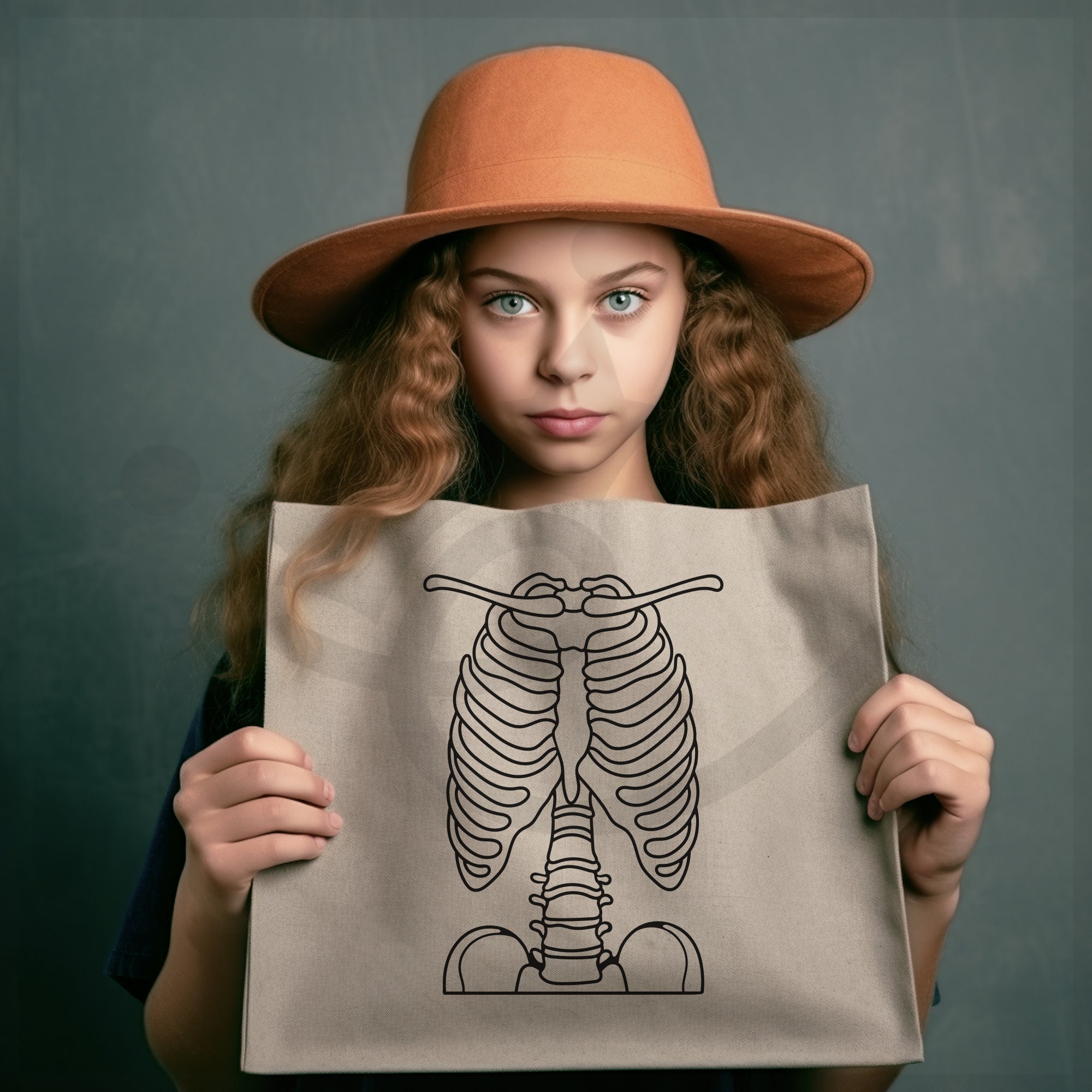 Front and Back Ribcage SVG, Rib Cage Outline, Front Ribcage, Chest ...