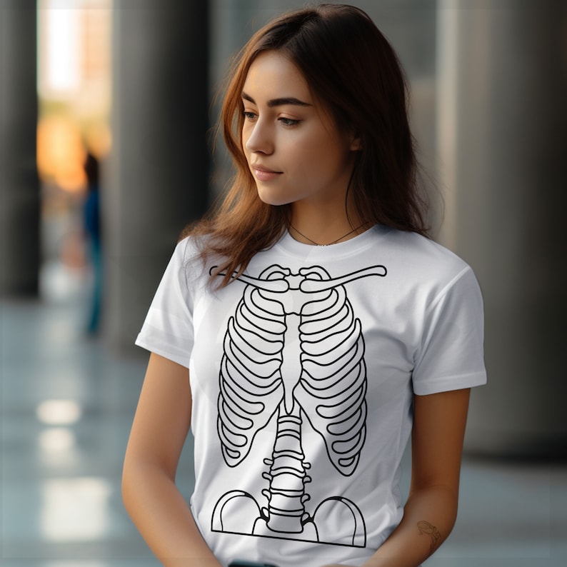 Front and Back Ribcage SVG, Rib Cage Outline, Front Ribcage, Chest ...