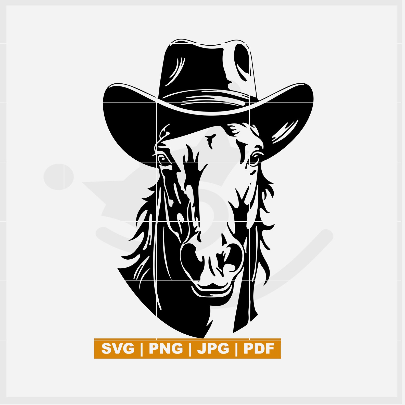 Horse Svg, Horse Wearing Cowboy Hat Svg, Cowboy Horse Svg, Horse ...