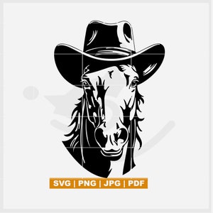 Horse Svg, Horse Wearing Cowboy Hat Svg, Cowboy Horse Svg, Horse ...