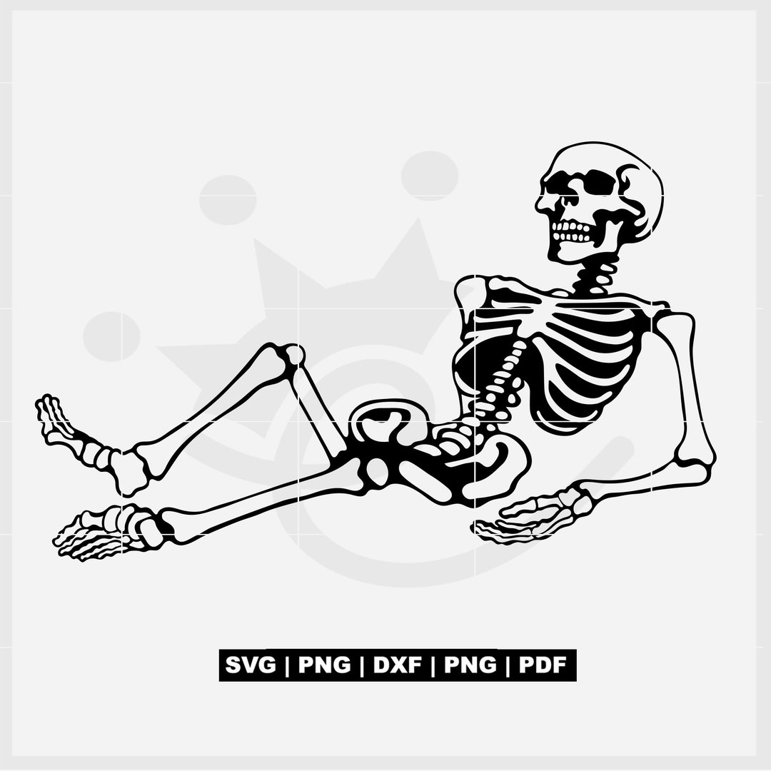 Skeleton Chilling SVG Happy Skeleton SVG Funny Skeleton Svg - Etsy