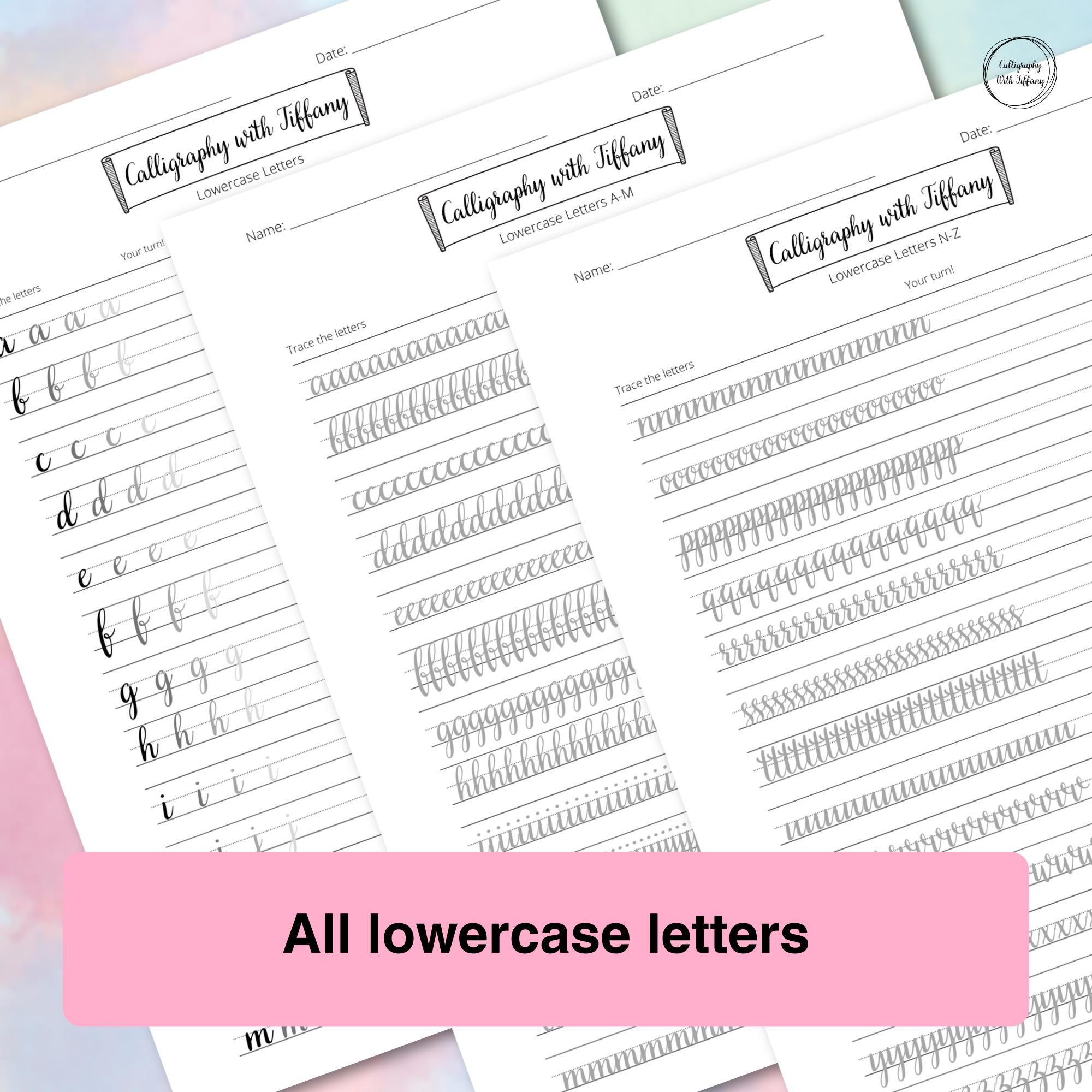 A-Z Cursive Handwriting Practice Sheets | Calligraphy Tracing Workbook ...