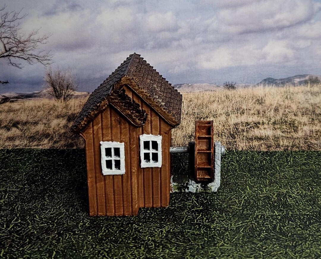 HO Scale Waterwheel With Medium Building – DIY Model Kit - Unpainted - Etsy