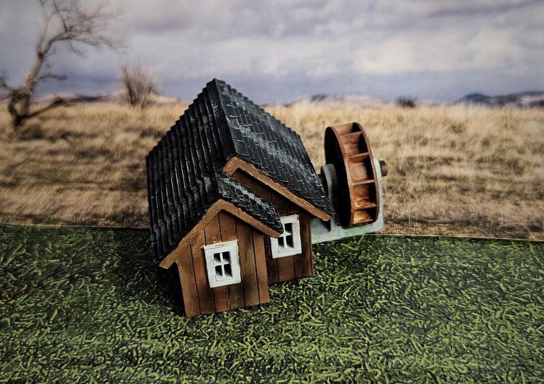 HO Scale Waterwheel W/ Small Building – Fully Painted – Model Railroad ...