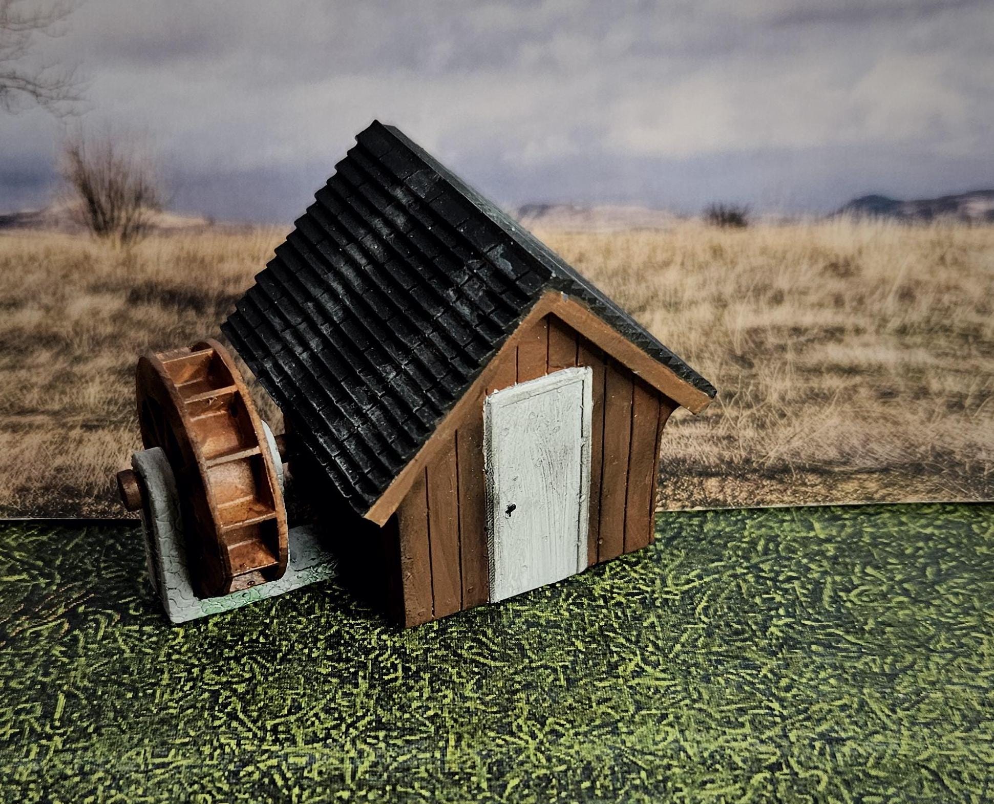 HO Scale Waterwheel W/ Small Building – Fully Painted – Model Railroad ...
