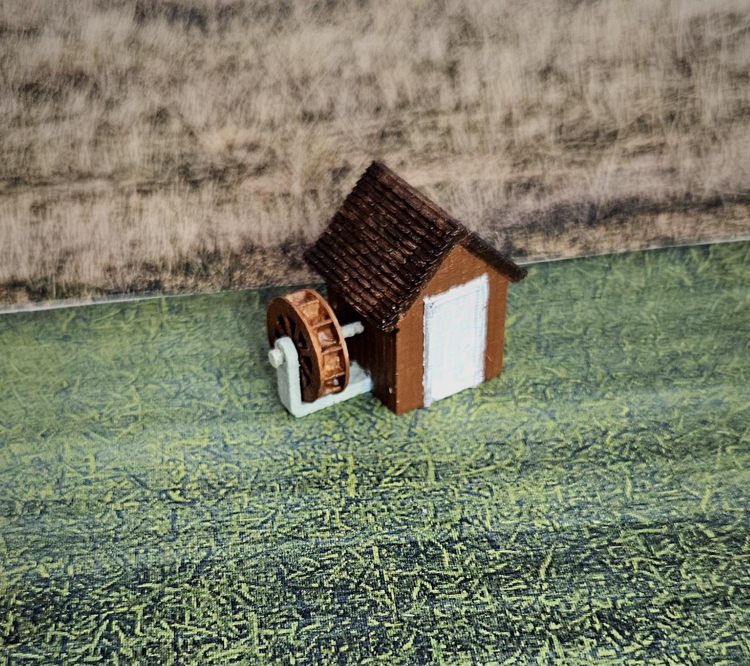 N Scale Waterwheel With Small Building DIY Model for Painting ...