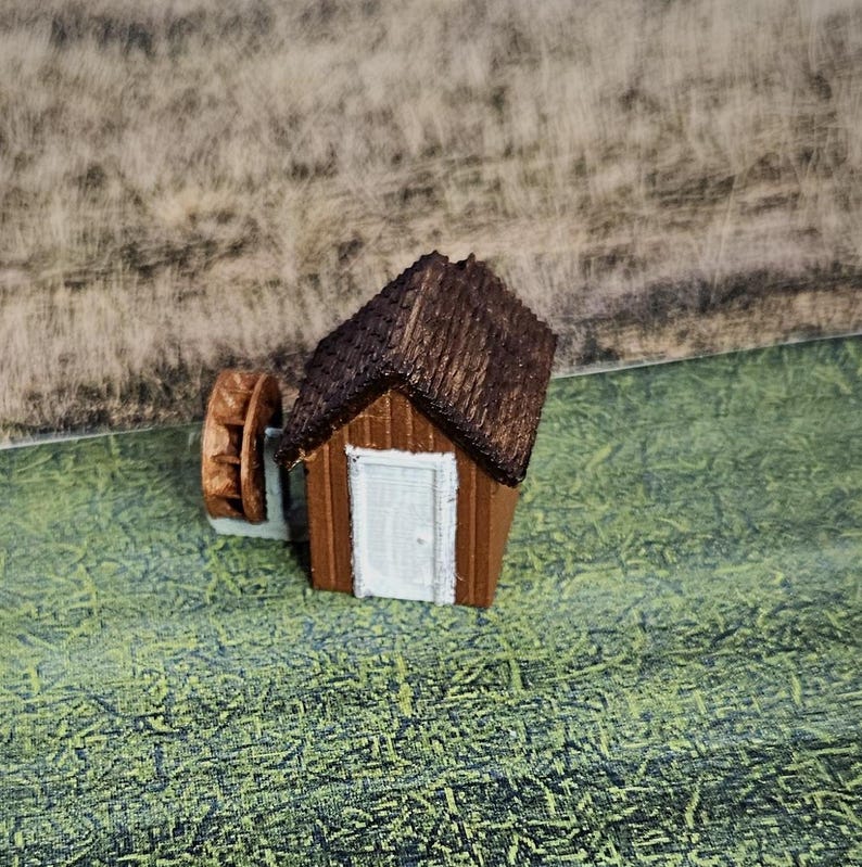 N Scale Waterwheel With Small Building DIY Model for Painting ...