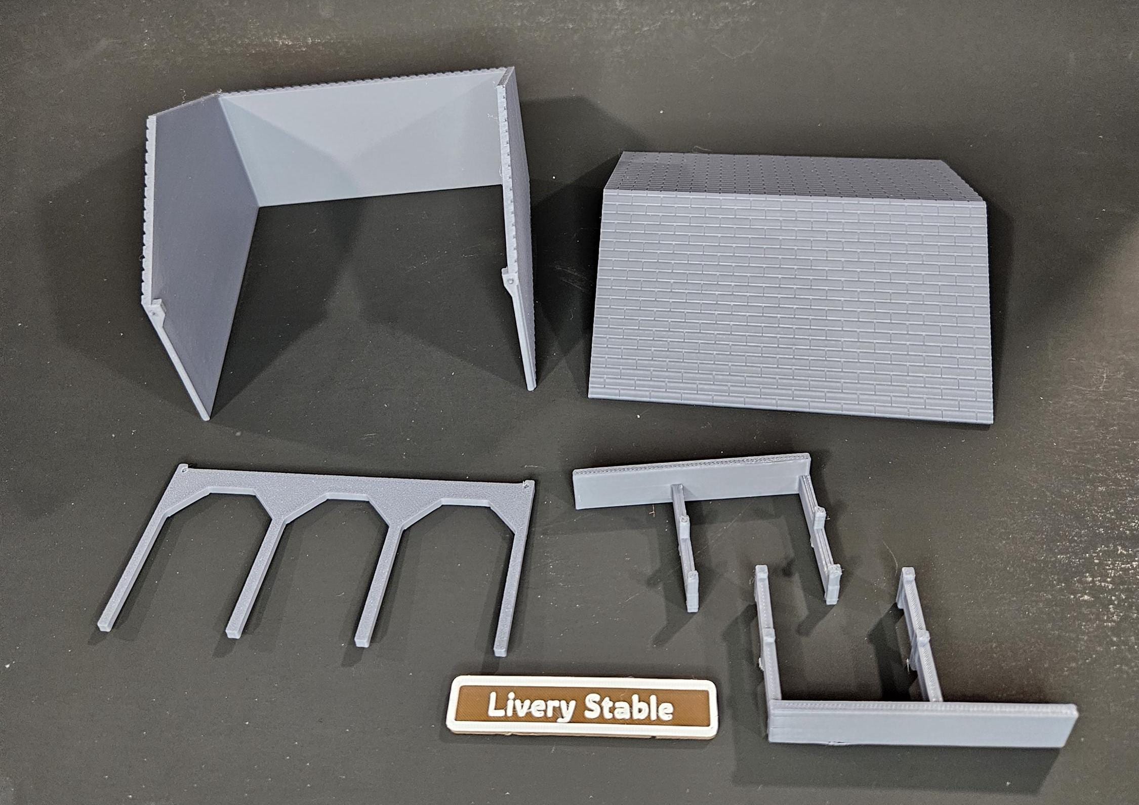 FDM 3d-printed Livery Stable Perfect for Model Railroads in HO Scale ...