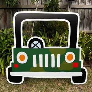 Camo Safari Jeep Selfie Frame Standee Prop - Etsy