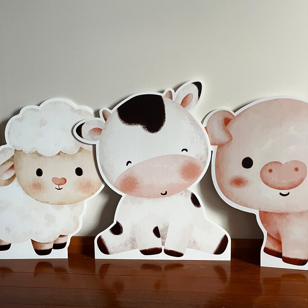 Watercolour Farm Animal Cut Out Prop Standee Set - Etsy