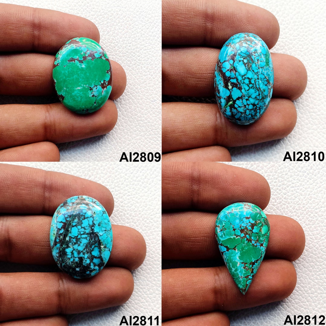 Loose Wild Horse Turquoise Cabochon, Natural Blue Wild Horse Turquoise ...