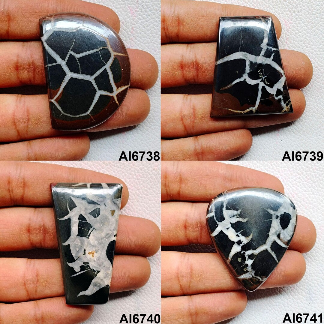 Septarian Healing Crystal, Black Septarian Cabochon, Black Septarian ...