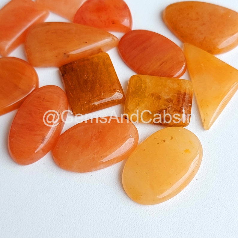 Wholesale Orange Aventurine Cabochon Gemstone Lot, Mixed Shapes & Sizes ...