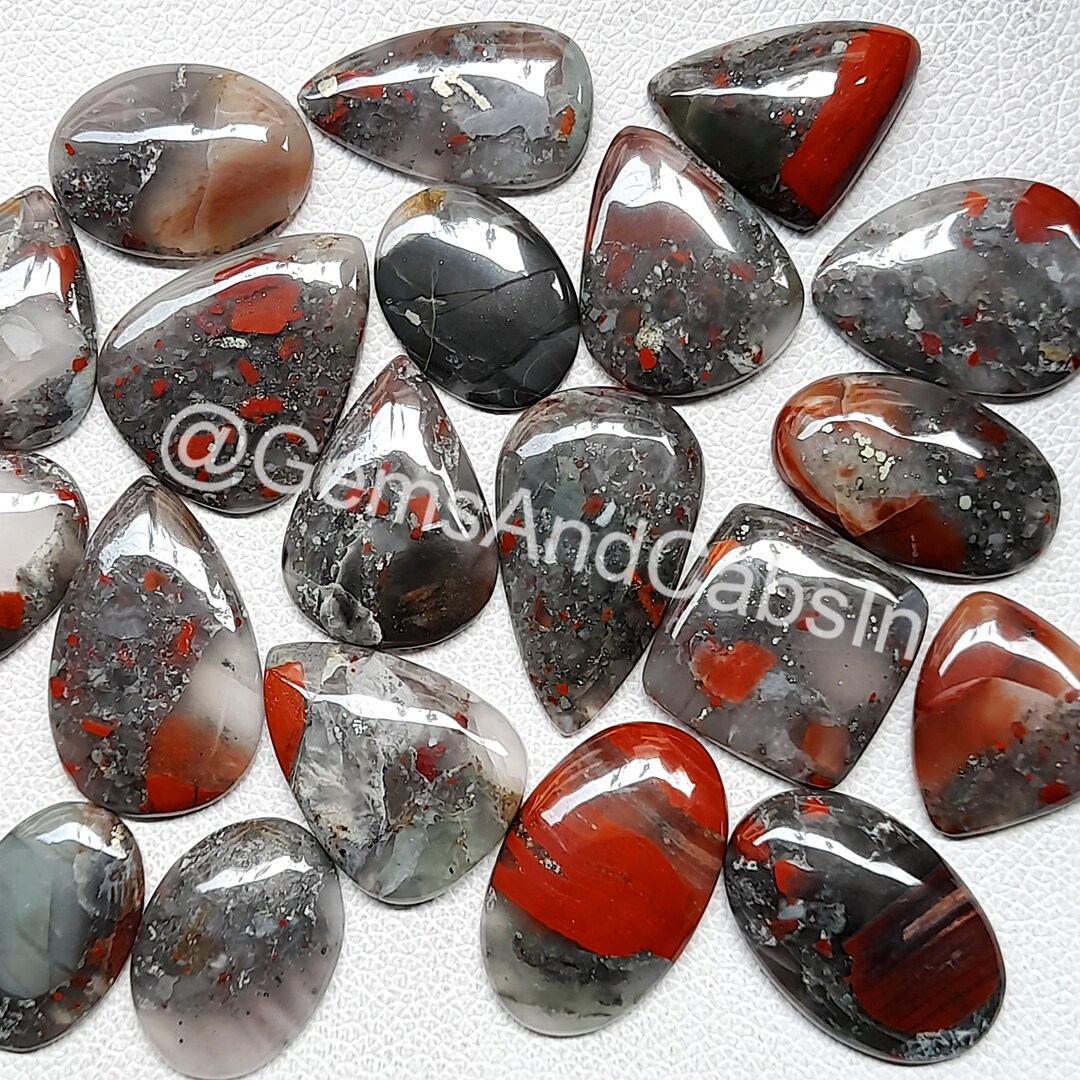 Natural African Bloodstone Cabochon Lot, Jewelry Making Stone - Etsy
