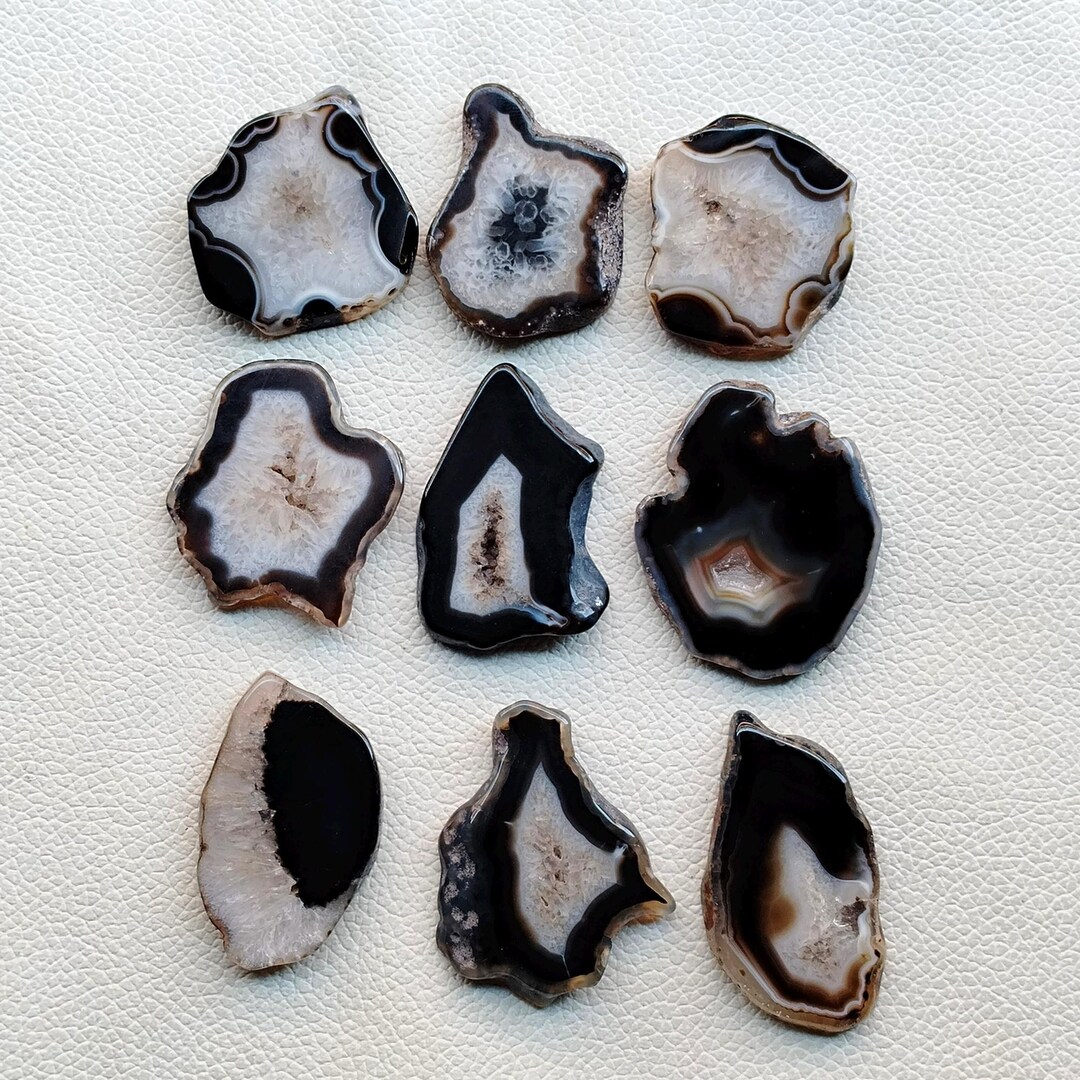 Black Banded Agate Slice, Polished Gemstone, Wire Wrap Jewelry Stone - Etsy