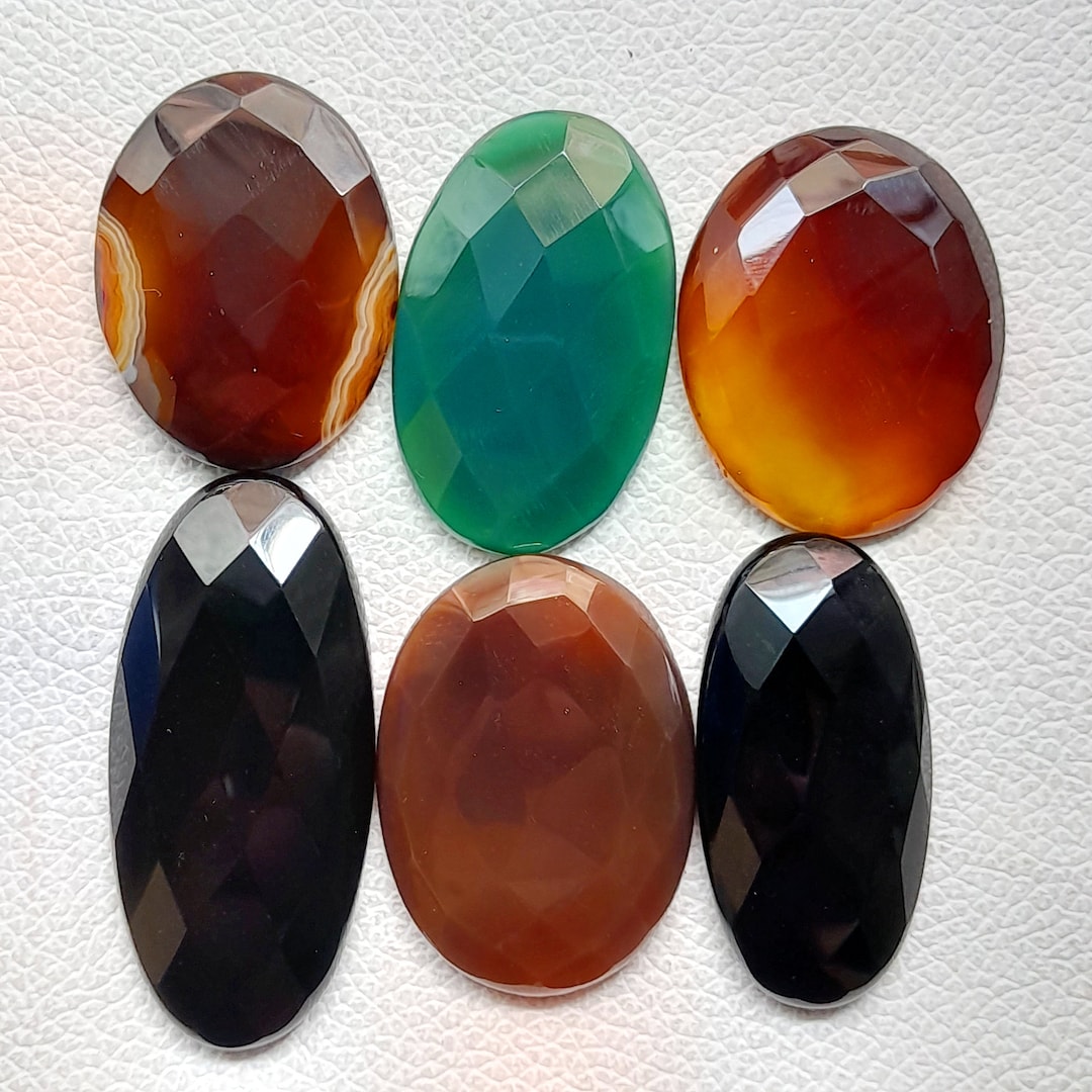 Faceted Onyx Gemstone, Onyx Faceted Loose Gemstone, Onyx Faceted ...