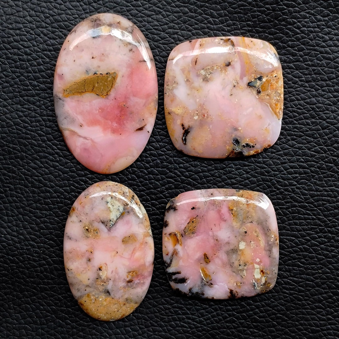 Pink Opal Gemstone, Pink Opal Loose Cabochon, Pink Opal Healing Crystal ...