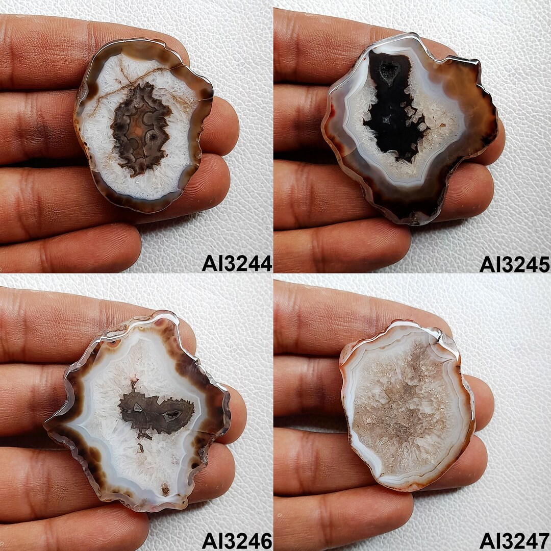 Banded Agate Slice, Black Agate Slice Gemstone, Geode Slice, Agate Polished Slice, Natural Agate ...