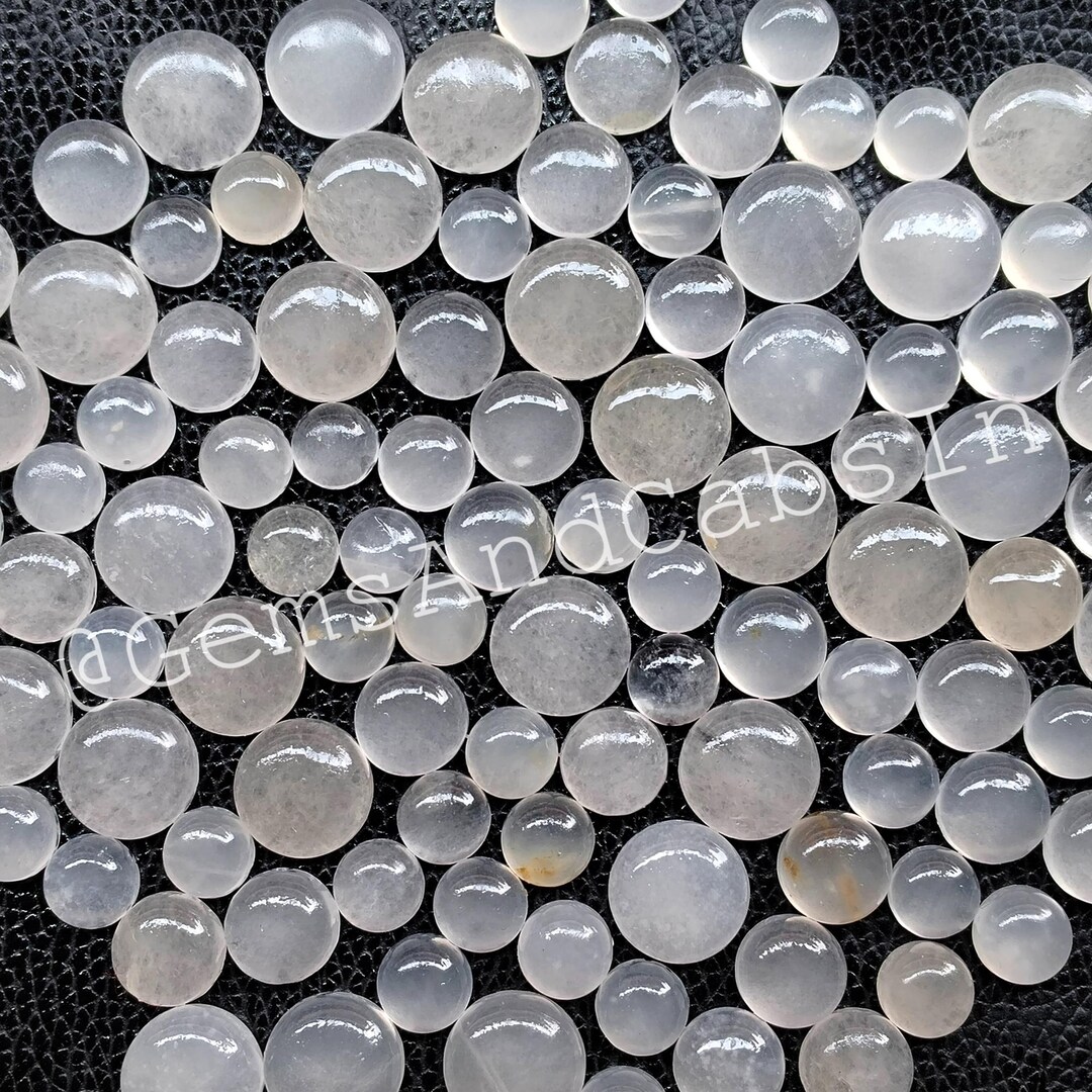 White Quartz Round Gemstone, Natural White Quartz Cabochon Lot ...
