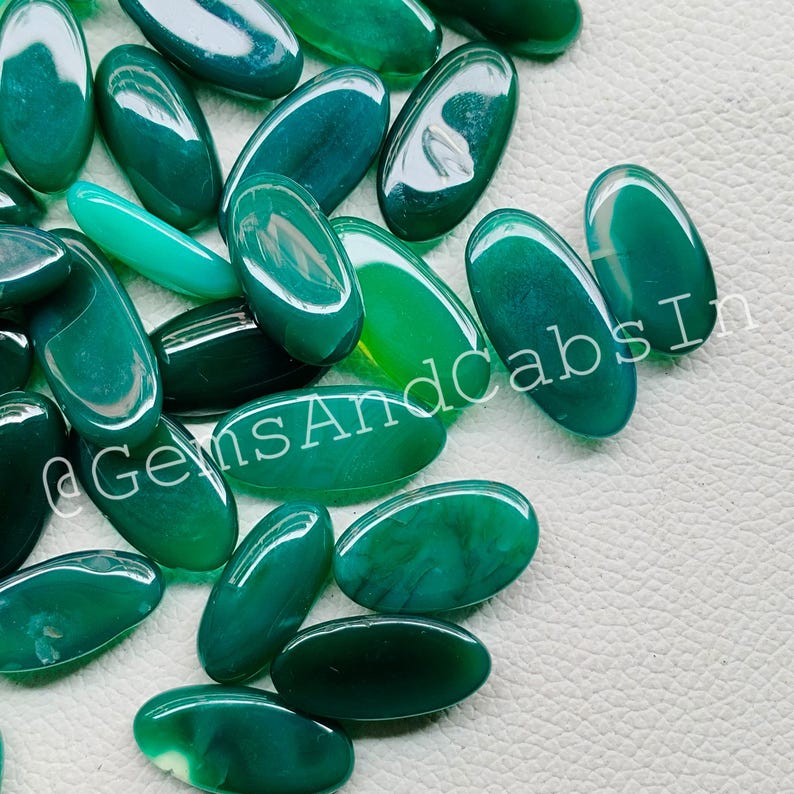 Green Onyx Oval Cabochon, Natural Gemstone for Jewelry Making - Etsy