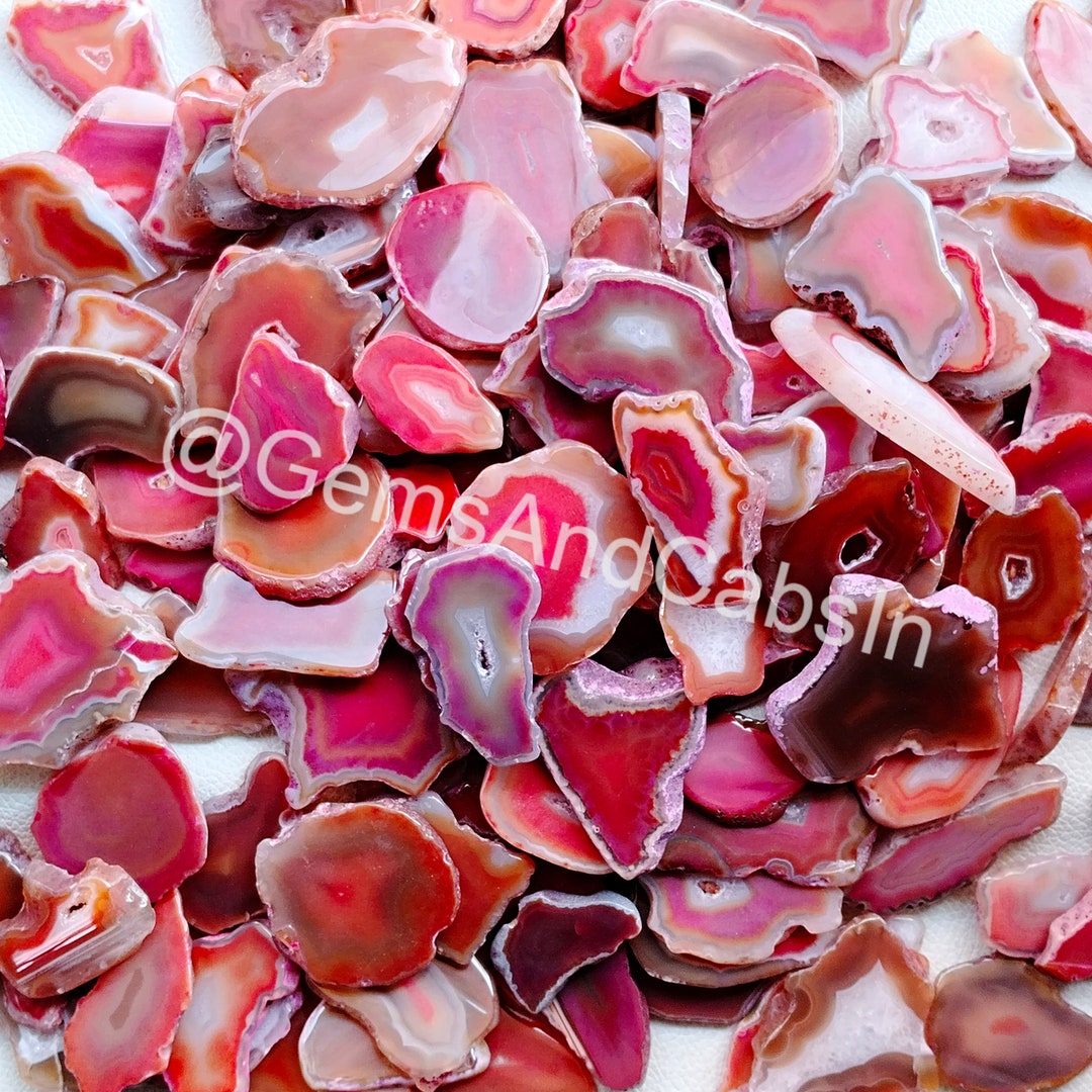 Agate Crystal Slice, Red Agate Slice Druzy Gemstone, Wholesale Bulk ...