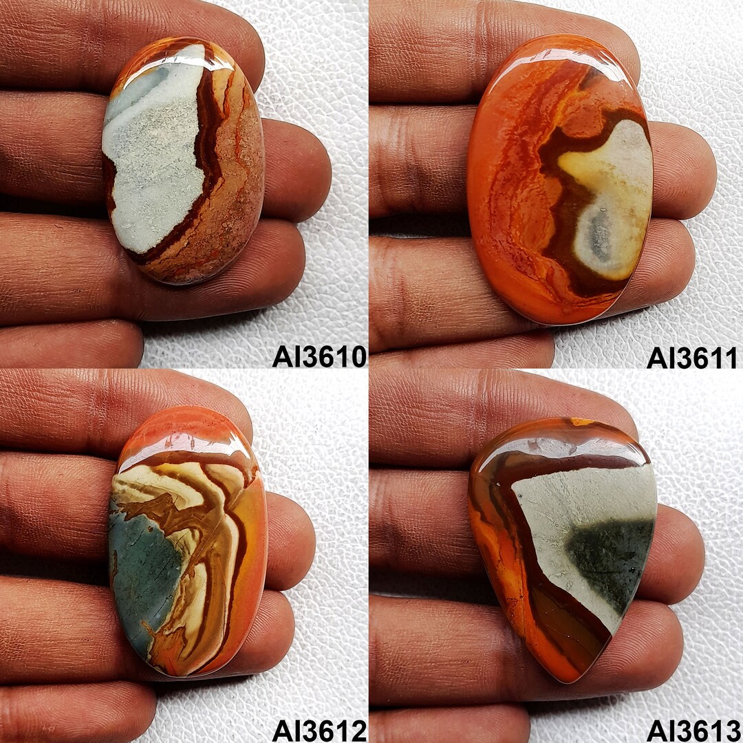 Natural Polychrome Jasper Loose Stone, Polychrome Jasper Cabochon ...