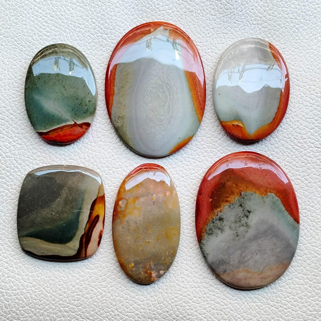 Loose Polychrome Jasper Cabochon, Polychrome Jasper Gemstone, Natural ...