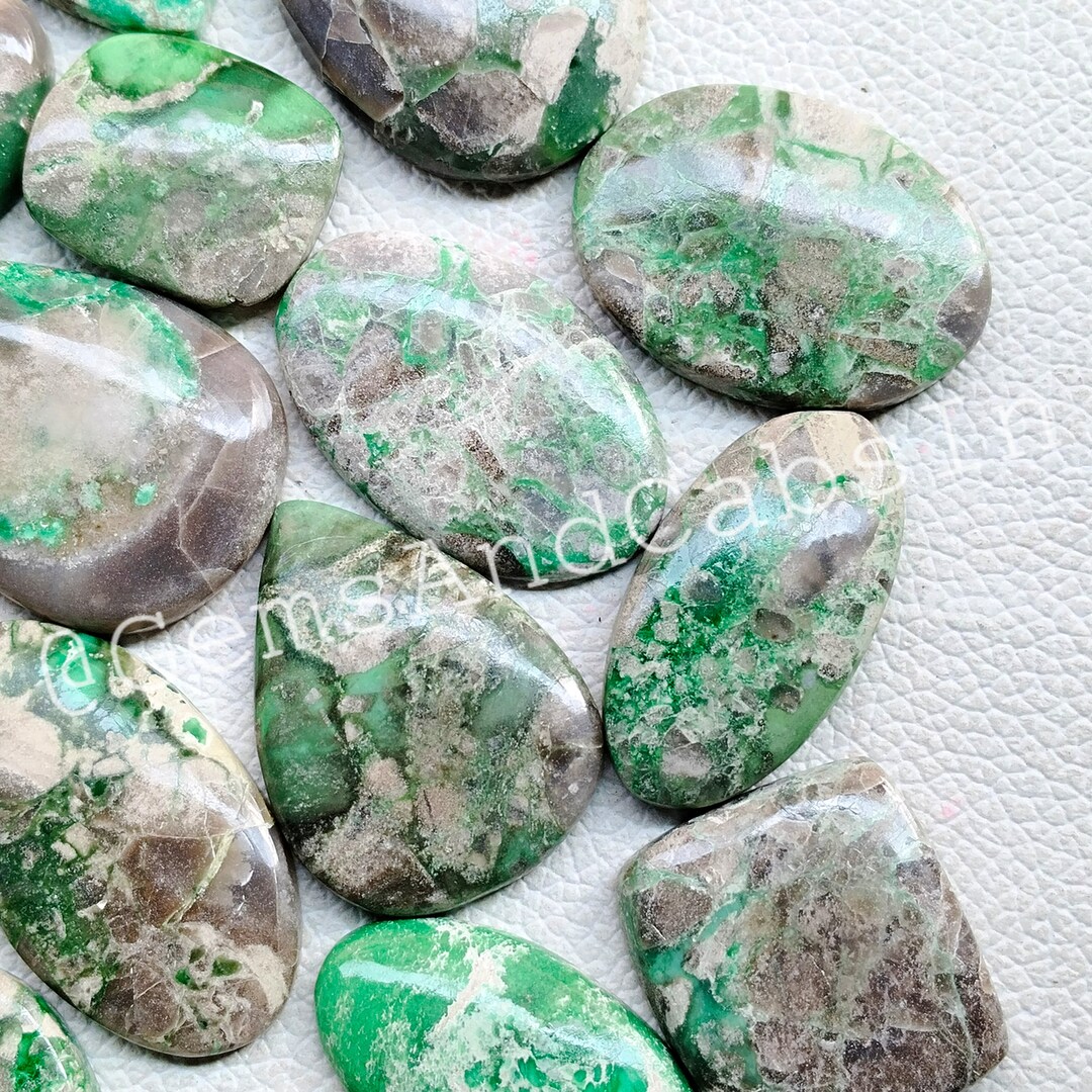 Natural Variscite Cabochon Lot, Loose Gemstone Crystals, Jewelry Making ...