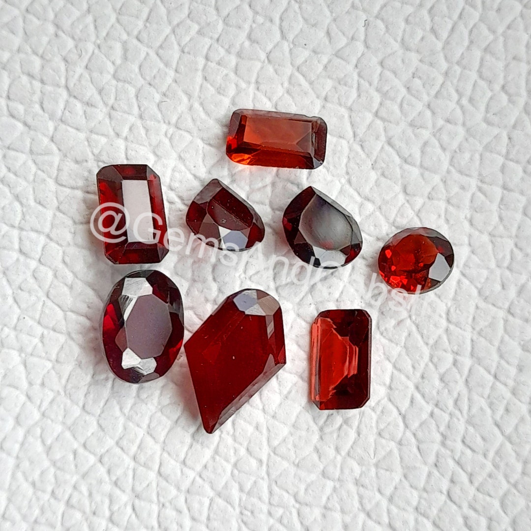 Garnet Faceted Gemstone, MM Size Garnet Cut Stone, Garnet Cut Stone Lot ...