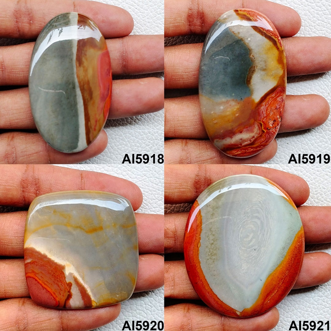 Polychrome Jasper Cabochon, Polychrome Jasper Gemstone, Natural ...